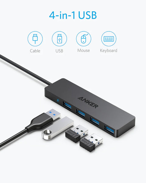 Anker Ultra Slim 4-Port USB 3.0 Data Hub (A7516) 60cm – Cubeonline.pk